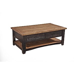 Martin Svensson Home Rustic Coffee Table, Antique Black and Honey Tobacco