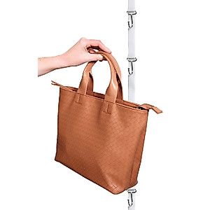 Jokari Heavy Duty 16 Hook Over The Door Purse Rack for Hats and Accessories. Adjustable Straps and Movable Velcro Hooks To Store, Organize and Display Bags, Scarves or Caps Saving Closet Storage Space