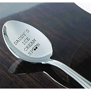 Daddy's ice cream spoon with cute little Eye symbol Father's day gift Spoon Gift for dad Gift for Ice Cream Lover#SP_003