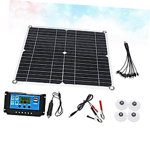 Hemobllo 3 Sets Solar Panel Monocrystalline Rechargable Batteries Alligator Clip Adapter Car Batteries Outdoor Solar Charger Solar Power Bank USB Chargers V5 Battery Mobile Power