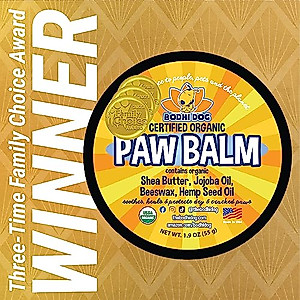 Organic Paw Balm for Dogs & Cats | All Natural Soothing & Healing for Dry Cracking Rough Pet Skin | Protect & Restore Cracked and Chapped Dog Paws & Pads | Better Than Paw Wax (Paw Balm, 2 oz)