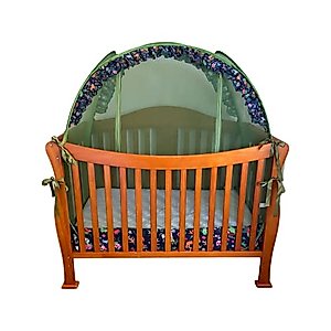 Magnolia Honey Baby Crib Tent - Pop Up Mesh Canopy - Breathable Mosquito Net - Cute Jungle Design - Keep Toddler from Climbing Out - Fits All Standard Cribs - Portable - Easy to Install