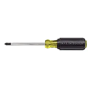 Klein Tools 603-4 Screwdriver, Made in USA, #2 Phillips Tip with Cushion Grip Handle, Precision Machined Electrician Screwdriver, 8-Inch