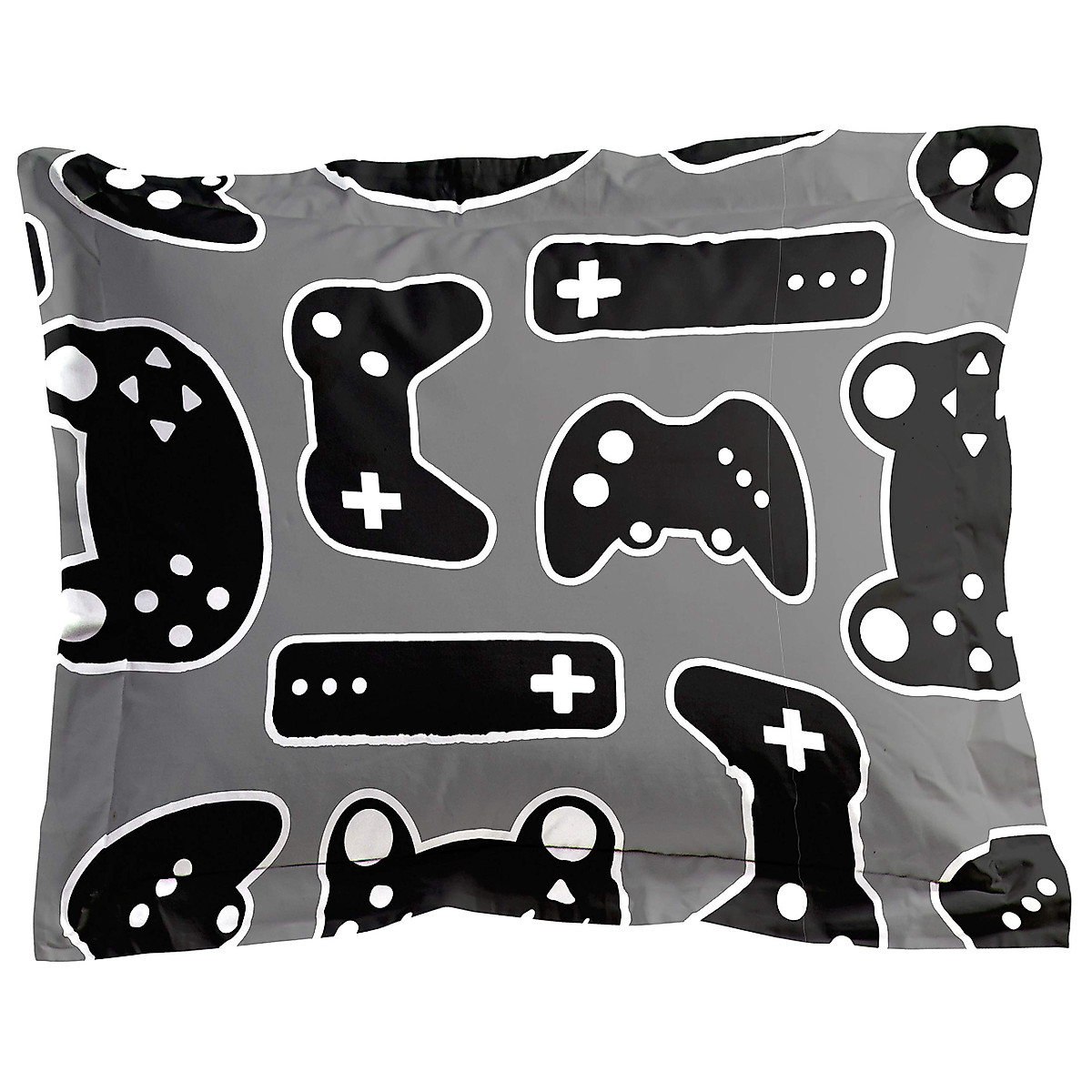 Jay Franco Trend Collector Game On Glow in The Dark Twin Comforter & Sham Set - Super Soft Kids Bedding Features Video Game Contollers - Fade Resistant Microfiber
