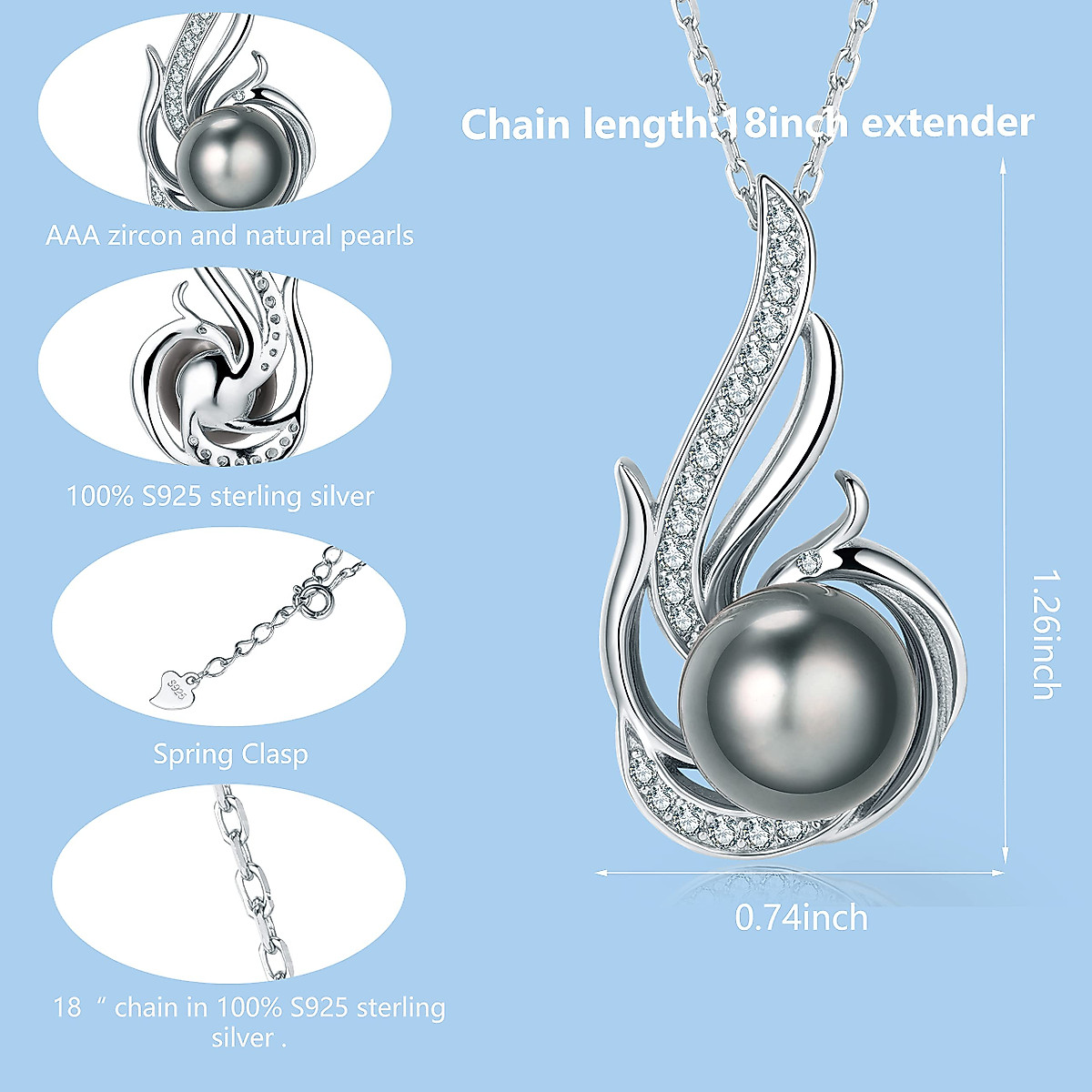 Nonnyl Gifts for Women- Pearl Necklaces Real Pearl Pendant, Christmas Gifts for Wife Mom Girlfriend, Anniversary Valentine's Day Mothers Day Gifts Birthday Fine Jewelry Gifts for Her, 18K Gold Plated