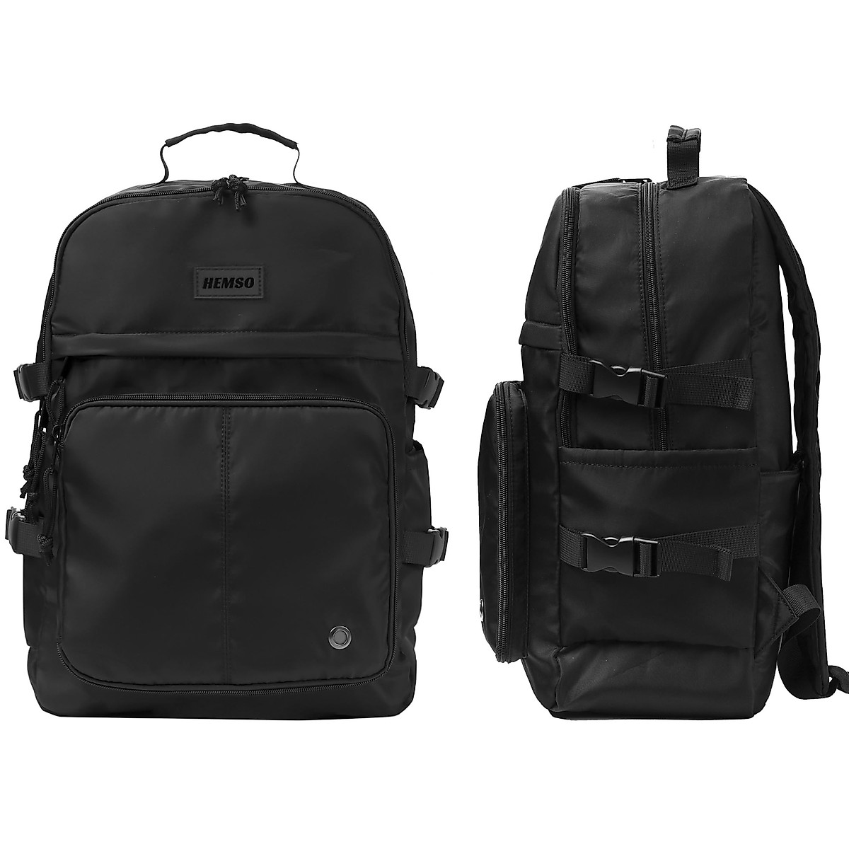 Laptop Backpack with Side Flap Front Pocket,17 Inch Anti Theft Durable Casual Daypack Backpack,Laptop Bag Rucksack for Women Men,Travel Black Backpack,Backpack with Laptop Compartment Mochila de Viaje