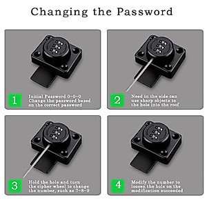 KAFENDA Mechanical Password Cabinet Lock, Rotary Lock for Double Doors, Keyless Combination Door Lock, Black