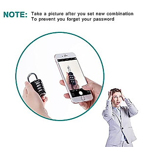 ZHEGE Gym Lock, 4 Digit Combination Lock for Locker, Fence, School, Toolbox, Hasp Storage (Black)