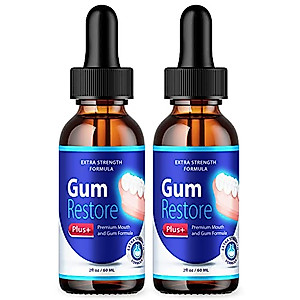 (2 Pack) Gum Restore Plus Liquid Drops Mouthwash (4oz)