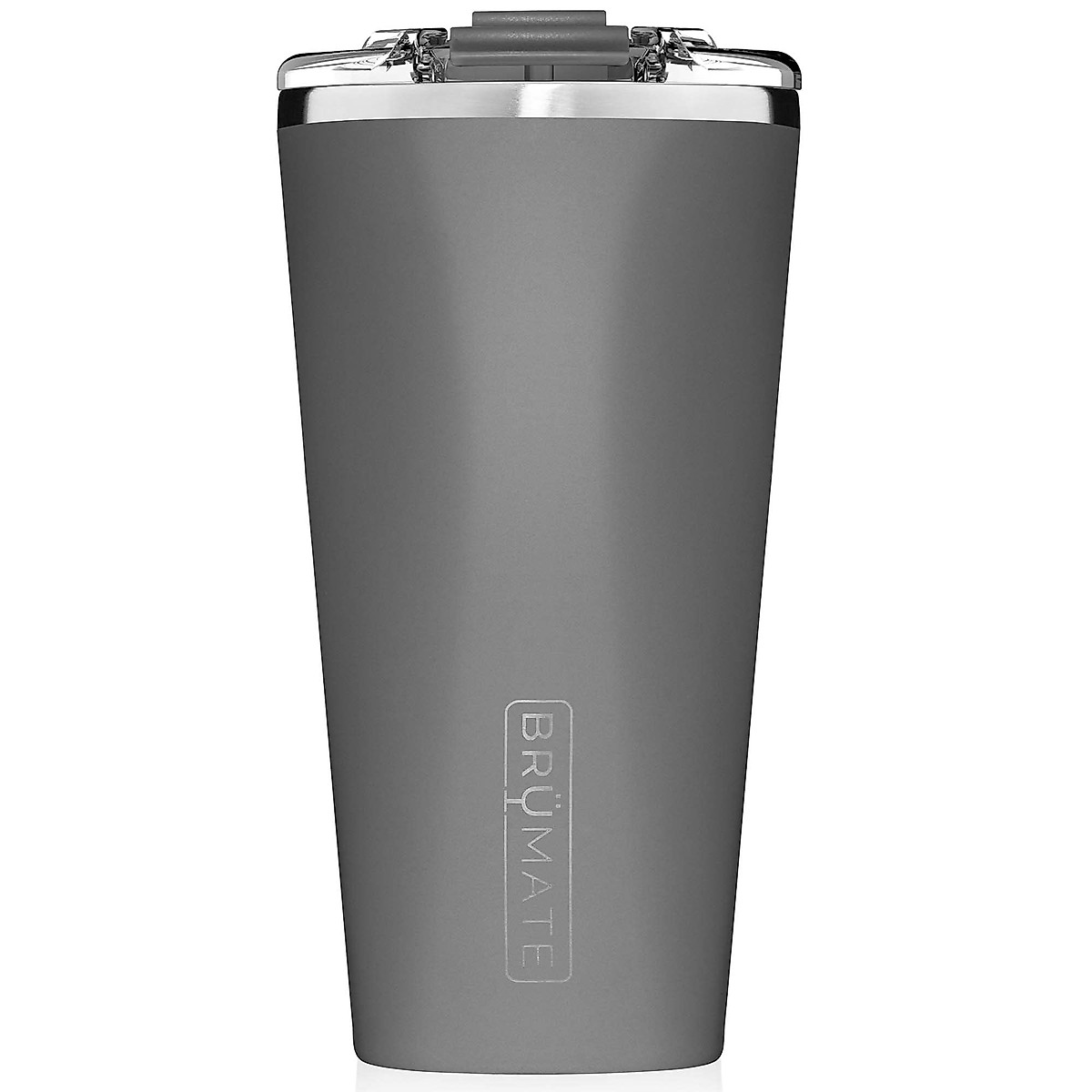 BrüMate Imperial Pint - 20oz 100% Leak-Proof Insulated Tumbler with Lid - Double Wall Vacuum Stainless Steel - Shatterproof - Travel & Camping Tumbler for Beer, Cocktails, Coffee & Tea (Matte Gray)