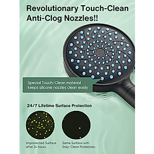 Heemli Filtered Shower Head with Handheld, High Pressure 7 Spray Mode Showerhead with Filters, Water Softener Filters for Hard Water - Remove Chlorine - Reduces Dry Itchy Skin, Matte Black