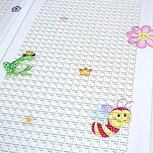 Teamson Kids Fantasy Fields - Safari Animal and Garden Insects Baby Crawling Play Mat -Blue/White