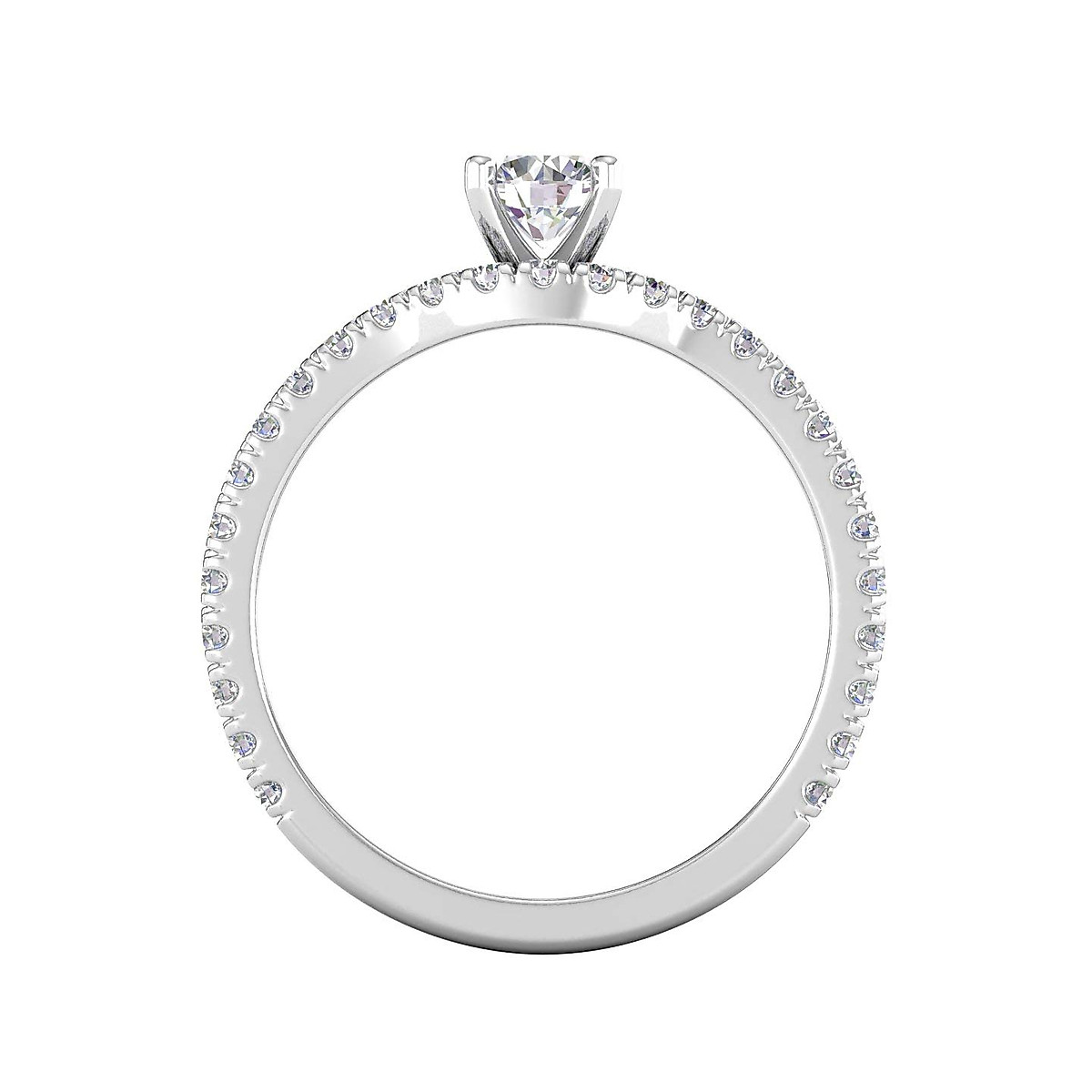 1.00 Carat TW Diamond Solitaire Bridal Set Engagement Rings in 10k White Gold (H-I, I2)