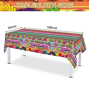 172 Pcs Mexican Themed Fiesta Party Supplies Set Serves 24, Include Fiesta Tablecloth, Let's Fiesta Banner, Mexican Plates and Napkins Tableware Set for Cinco De Mayo Mexican Taco Fiesta Party Decor