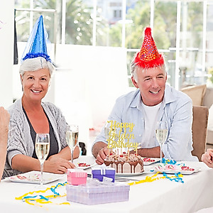 1 PCS Happy Golden Birthday Cake Topper Gold Glitter Birthday Cake Pick for Celebrating Birthday Anniversary Theme Party Cake Decorations Supplies