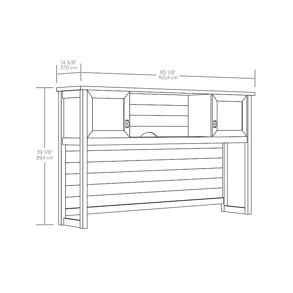 Sauder Cottage Road Engineered Wood 66" Hutch in White Finish