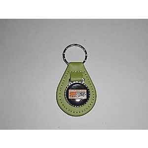 1960's SUNBEAM TIGER VINTAGE LOGO LEATHER KEYCHAIN - LIME GREEN