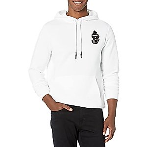 Karl Lagerfeld Paris Men's Soft Solid Hoodie, White, Medium