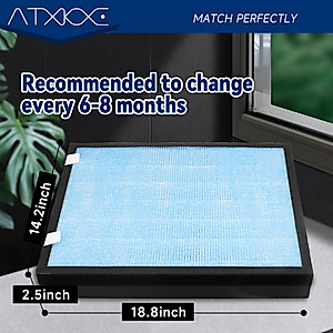ATXKXE HSP002 Replacement Filter Compatible with Hathaspace Air Purifier Filter HSP002, 2 Pack