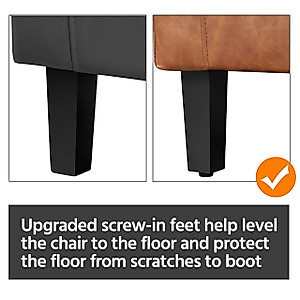 Yaheetech Accent Chair, Faux Leather Armchair Comfy Club Chairs Modern Accent Chair with Soft Seat for Living Room Bedroom Reading Room Waiting Room, Brown