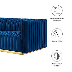 Modway Conjure Sectional, Gold Navy