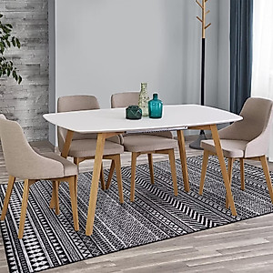 COZYLOOM Large Area Rug 9x12 Modern Geometric Floor Cover Non-Slip Washable Living Room Rug Boho Indoor Non-Shedding Area Rug Bedroom Home Office Kitchen Dining Room Throw Carpet Black