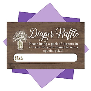 25 Baby Shower Diaper Raffle Tickets For Baby Shower Games To Play - Rustic Baby Shower Games Gender Neutral, Diaper Raffle Cards, Baby Raffle Tickets, Baby Shower Invitation Inserts, Baby Shower Idea