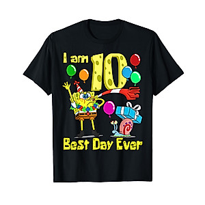 Mademark x SpongeBob SquarePants - SpongeBob I am 10 Years Old Birthday Party T-Shirt
