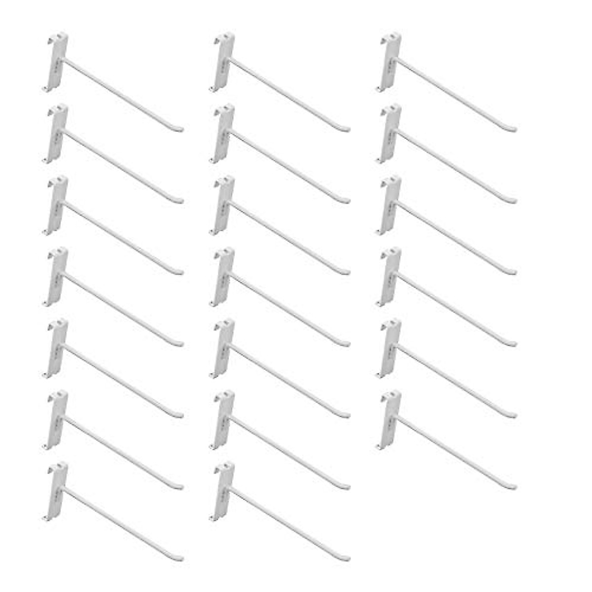 DBM IMPORTS 20 PC 8" Gloss White Grid Wall Metal Hooks, Display for Use W/Gridwall Panels