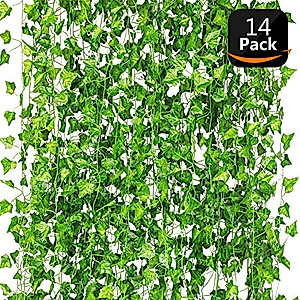 MARTHA&IVAN 14 Strands Artificial Ivy, Fake Ivy Garland Decorations,Fake Plants,Fake Vine,Vine Decoration for Wedding,Party, Garden, Home Decoration (14 Strands)
