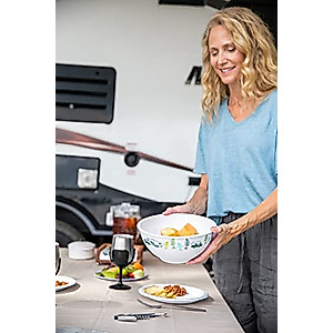 Camco Life is Better at The Campsite Nesting Bowl Set with Lids | Great for On-The-Go Lifestyles | Features (4) Durable Melamine Bowls with (4) Plastic Lids (53451)
