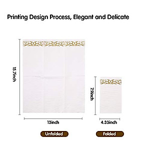 200 Pack Vplus Paper Napkins Guest Towels Disposable Premium Quality 3-ply Dinner Napkins Disposable Soft, Absorbent, Party Napkins Wedding Napkins for Kitchen, Parties, Dinners or Events (Gold)