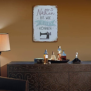 Funny Tin Sign Sewing Is Like Magic Can Be Funny Poster Art Wall Decoration for Women's Cave Home Living Room 8 Inch X 12 Inch