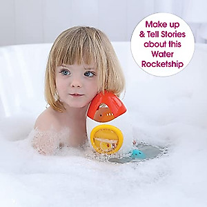 Edushape Fill & Spin Water Rocket - Toddler Bath Toys - Strainer Bathtub Toy - Early Child Development Boys & Girls Water Bath Toy - Baby Bath Toys for Toddlers 1-3 - Cause & Effect, Cognitive Skills
