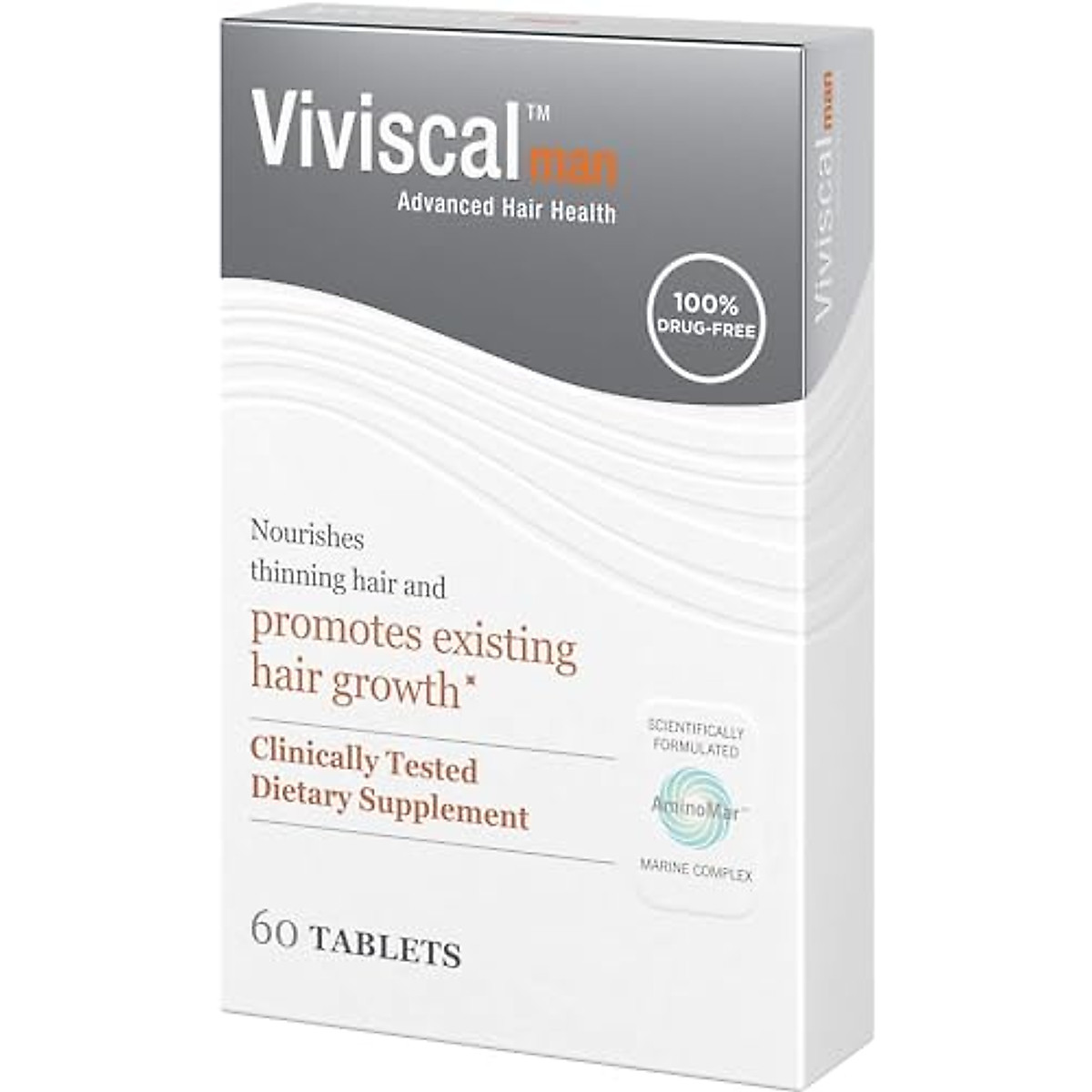 Viviscal Men's Hair Growth Supplements for Thicker, Fuller Hair Clinically Proven with Proprietary Collagen Complex, 60 Tablets - 1 Month Supply