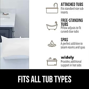 YUET Anti-Slip Non-Slip Bathtub Pillow Home Spa Bath Inflatable Cushion Head Neck Back Shoulders Rest Relax Suction Cup Bathroom Support for Hot Tub Luxurious Headrest