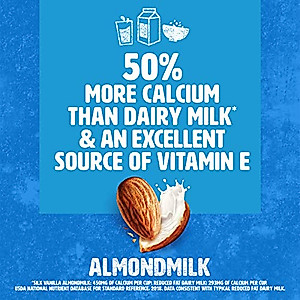 Silk Shelf-Stable Almond Milk, Vanilla, Dairy-Free, Vegan, Non-GMO Project Verified, 1 Quart (Pack of 6)