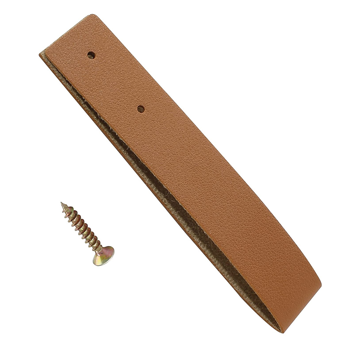 Rierdge Leather Wall Hooks, 4 Pcs Brown Wall Mounted Leather Straps Hanger, Leather Strap Towel Hook Shelf Holder for Kitchen Bathroom Bedroom