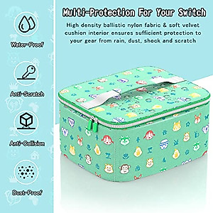 Carrying Case Compatible with Nintendo Switch/Switch OLED Case, Large Storage Carry Case Cute Soft Shell Protective for Switch Console Pro Controller & Accessories
