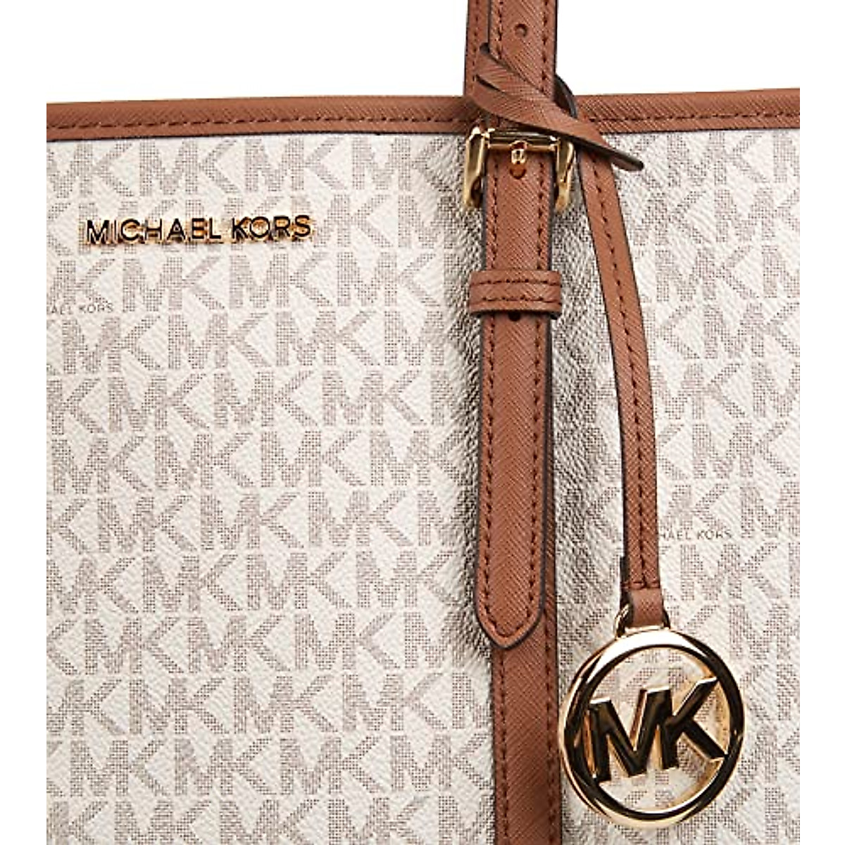 Michael Kors Jet Set Travel Signature Small Top Zip Shoulder Tote Vanilla