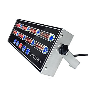 YOOYIST Commercial 8 Channel Kitchen Timer Digital Restaurant Timers Professional Loud Alarm Cooking Reminder for Food Truck Fryer Bakery Pizza Coffee Heavy Duty