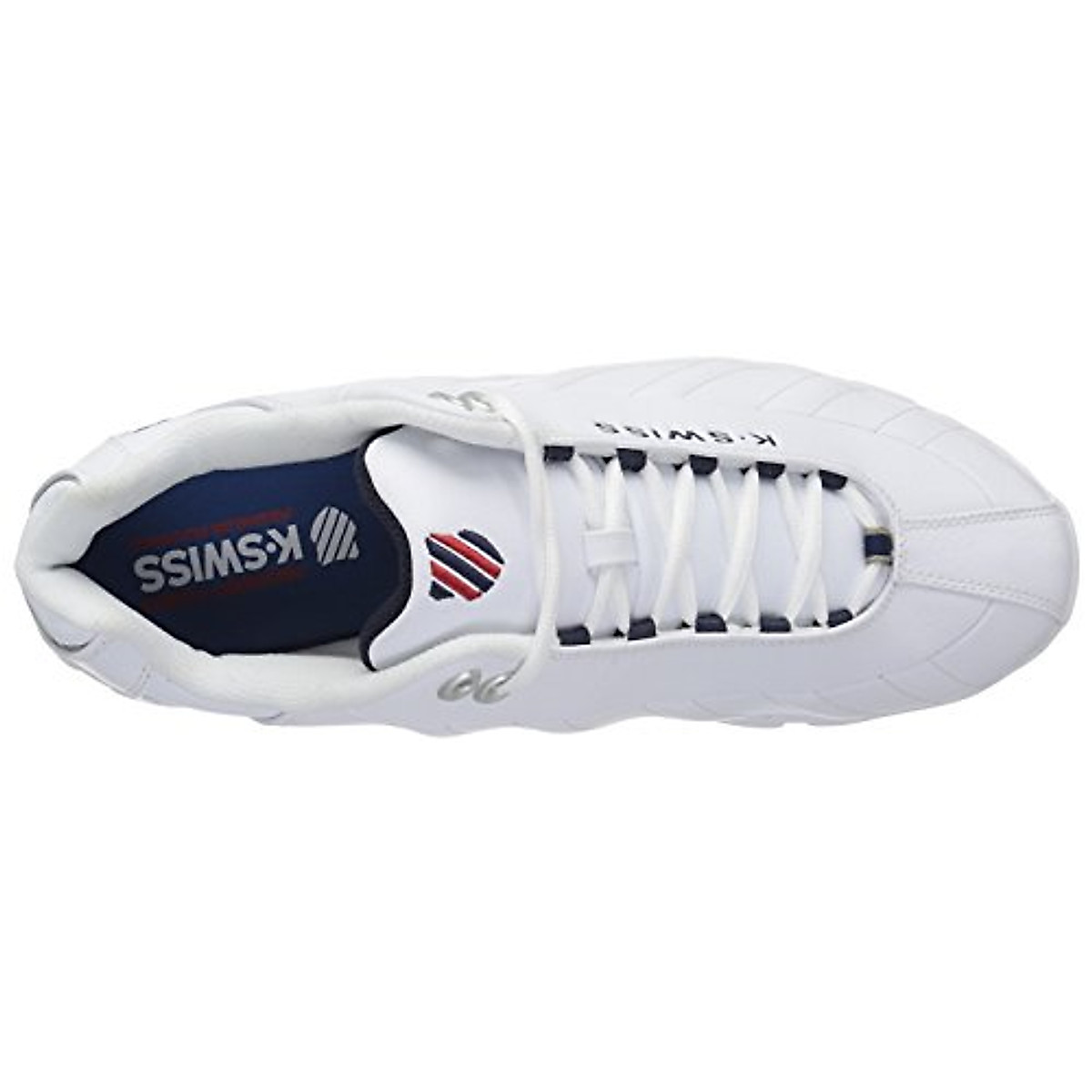 K-Swiss Men's ST329 CMF Sneaker, White/Navy/Red, 8 M