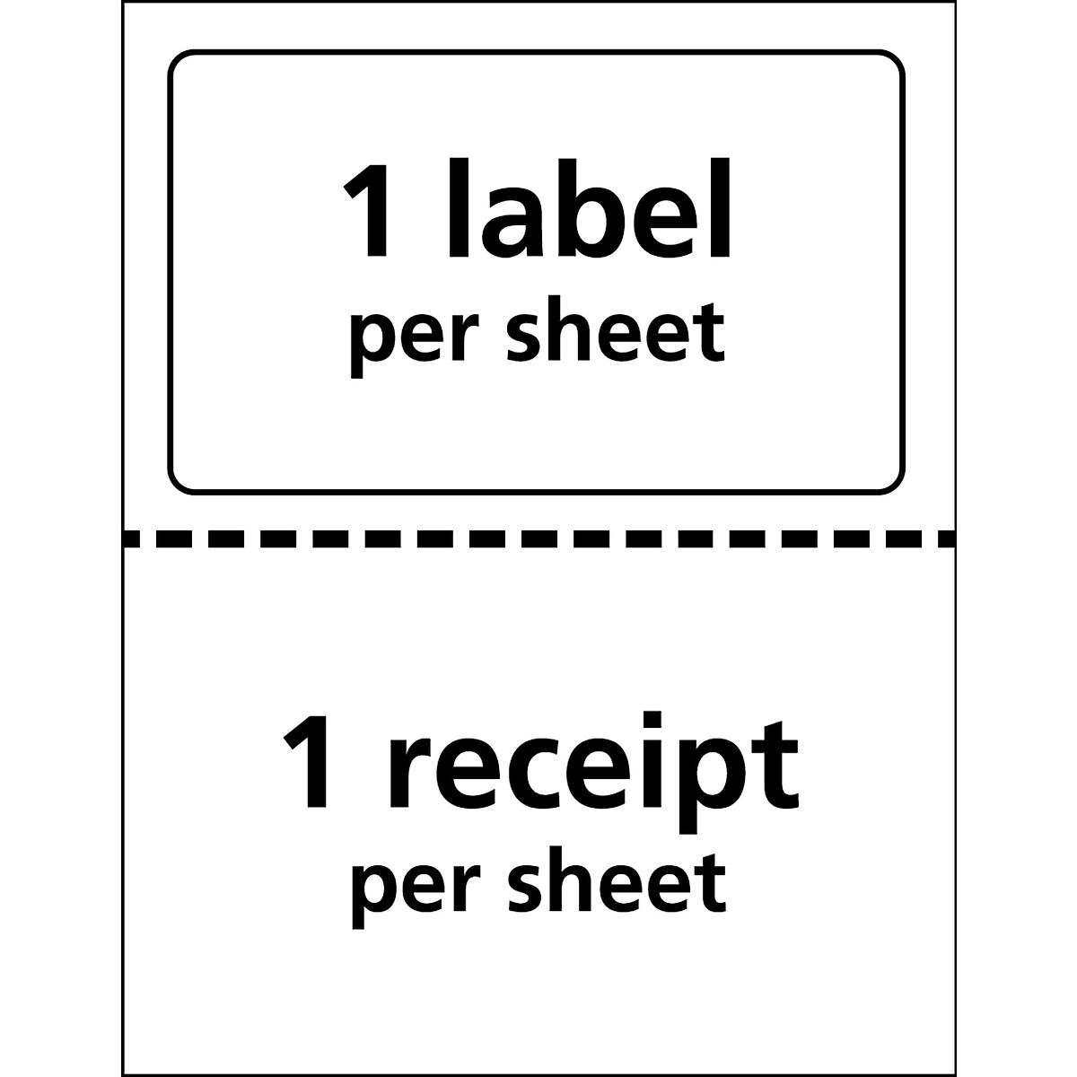 Avery Printable Shipping Labels with Paper Receipts, 5-1/16" x 7-5/8", White, 100 Blank Mailing Labels (27900)