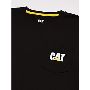 Caterpillar Men's Trademark Pocket Long Sleeve T-Shirt (Regular and Big & Tall Sizes), Black, 2X Large