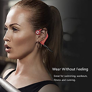 Etigood Bone Conduction Headphones, Wireless Bluetooth Swimming Headphones with 16GB ROM MP3 Player HD Stereo Sound, IPX8 Waterproof Sport Neckband Open Ear Headset for Cycling Running Gym (Blue)