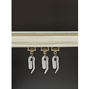 FAPBADRI Hook for Curtain Channel/M Track System - Plastic - 200 Pieces Basic