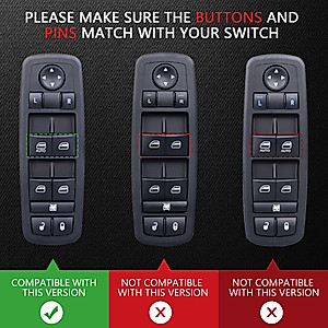 AdvanEX Master Power Window Control Switch Compatible with Dodge Journey 2011-2016 Replace OE 901-486 68084001AB 68084001AC 68084001AD & 8+13 PINS
