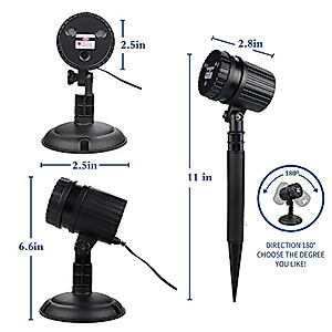 Christmas Laser Projector Lights, 8 Patterns LED Projection Lights with Remote, Landscape Projector Spotlights, Red and Green Star Show, Decoration for Outdoor and Indoor, Christmas, Holiday