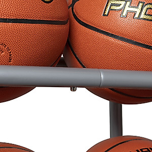 Champro Professional Steel Rolling Basketball Rack, 15 Ball Capacity