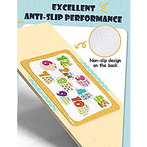 NiBaby Kids' Non Slip Educational Placemats Set of 4 Washable, Children's Interactive Placemats Foldable, Toddler Placemats for Learning Alphabet, Numbers, Shapes, Colors- Durable Reusable PU Leather